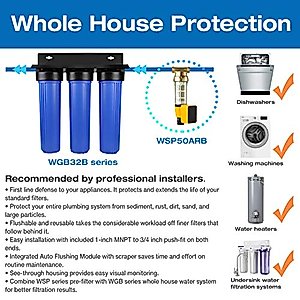 iSpring FWSP100ARB Reusable Spin Down Sediment Water Filter Replacement Cartridge with Scrapper and Seal Cover for WSPARB Series, 1 Count (Pack of 1), White