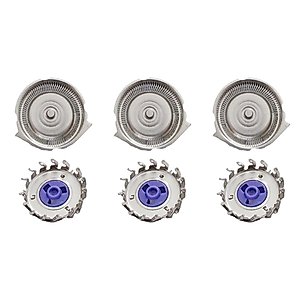Set of 3 Replacement Heads for Replacing Philips Norelco HQ6 Quadra Action Shavers