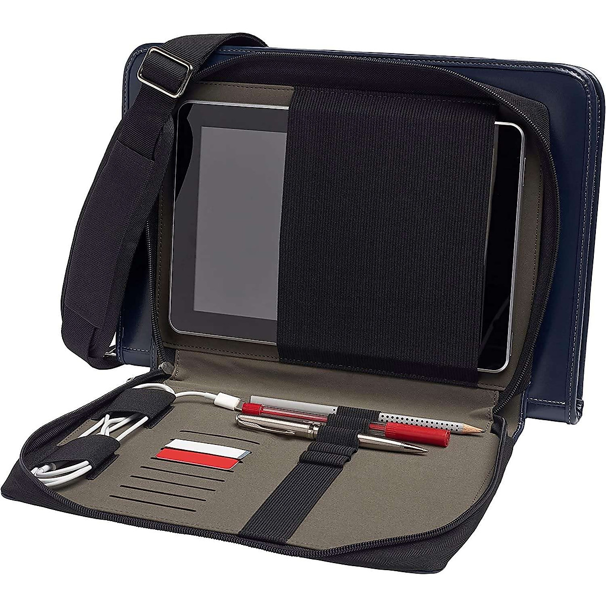 Broonel Blue Leather Laptop Messenger Case - Compatible with HP Elite x2 G4 12.3" WUXGA+ Touchscreen Detachable Tablet