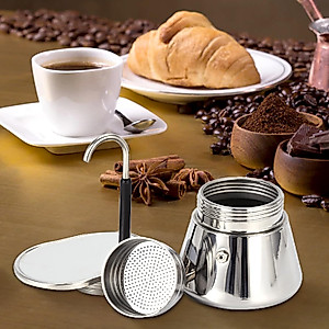 Tissting Single Spout Stovetop Moka Pot Stainless Steel Stovetop Single Spout Espresso Maker Mini Stovetop Espresso Percolator Italian Type Espresso Cup Coffee Maker Use on Stove at Home or Camping