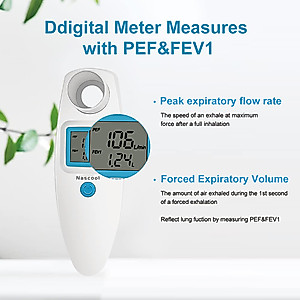 Digital Peak Flow Meter,Home Medical with Tracking Software-Accurate&Reliable Spirometer for Asthma COPD Adult Kids
