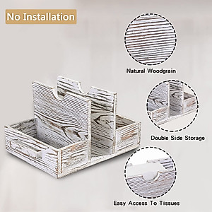 Napkin Holder, Tissue Holder, Napkin Holder For Table,Can Hold Seasoning Bottles, Rustic Style, Suitable For Kitchens, Dining Tables, Parties, Weddings, White