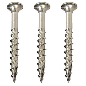 #10 x 2-1/2" Deck Screws 18-8 Stainless Steel, Square Drive, Type 17 Wood Cutting Point, Quantity 100, Size Number 10 x 2-1/2" Long by Fastenere