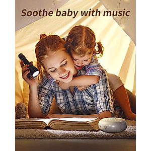 OLOWN Portable White Noise Machine for Baby, Sleep Sound Machine with 12 Soothing Nature Lullaby Sounds, Sleep Therapy Machine with Night Light, Timer and Child-Lock, USB Rechargeable