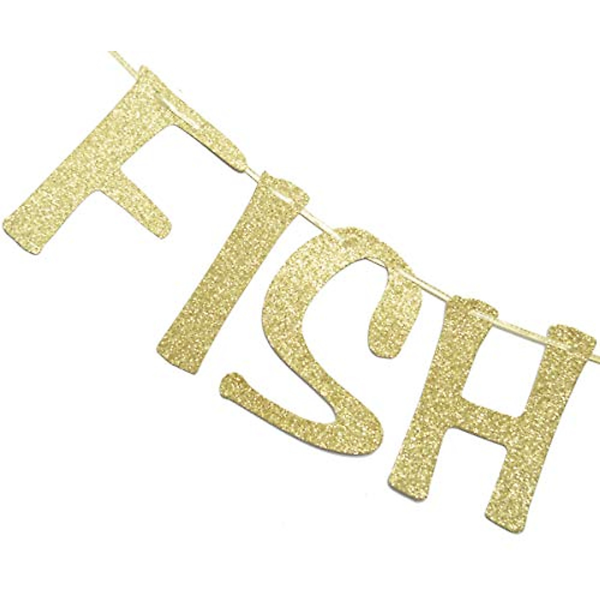 Qttier Two Less Fish in The Sea Banner Sign Garland Gold Glitter for Engagement Bridal Shower Wedding Bachelorette Decorations Nautical Theme Decor Photo Booth Props