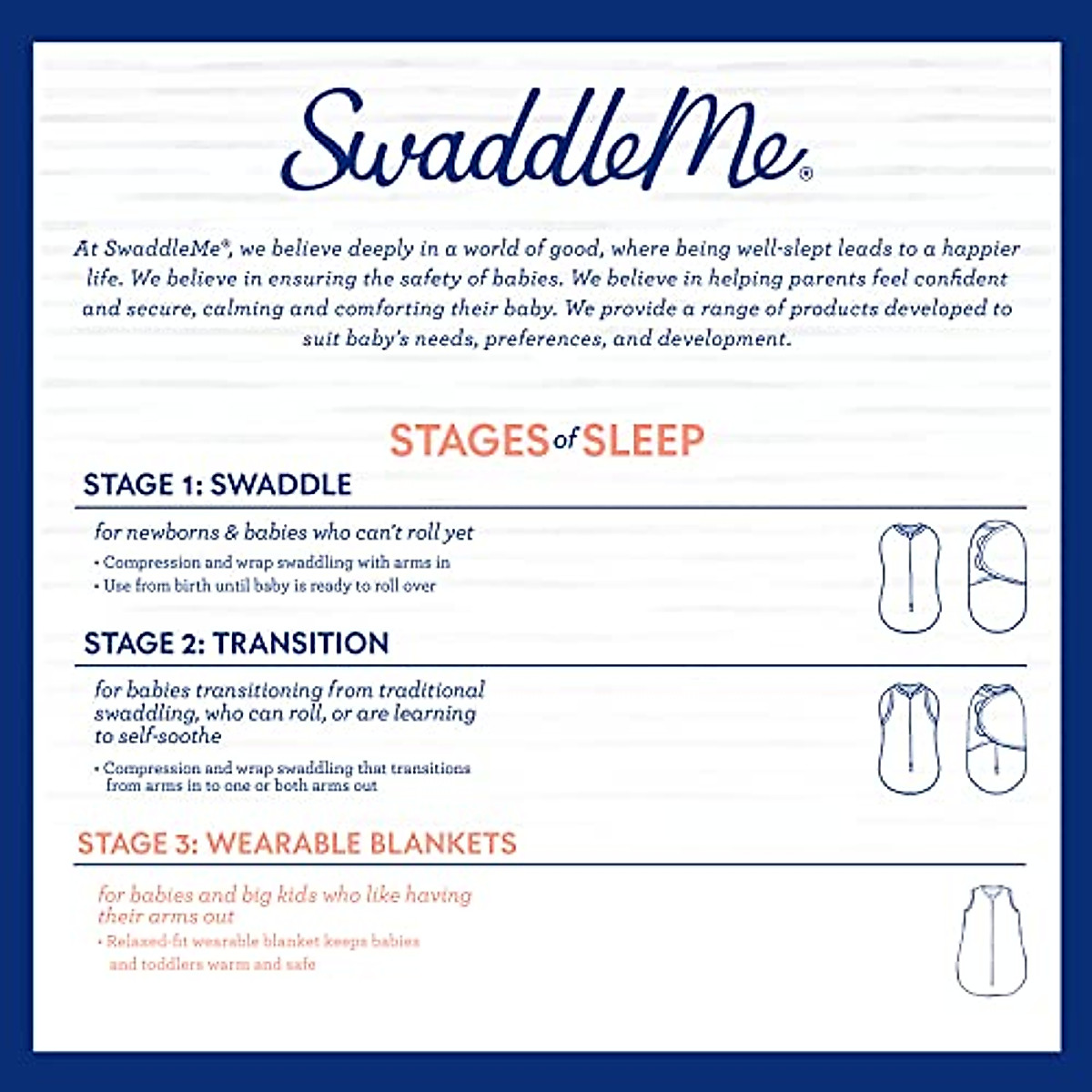 SwaddleMe Night Sack Sleeper, Size Small/Medium, 0-3 Months, Loose-fit Infant Sleep Sack Wearable Blanket Leaves Baby’s Arms Out for Safe, Cozy Sleep, in The Clouds