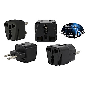 US to South Africa Travel Adapter Plug for USA/Universal to Africa Type M N D E (C/F) AC Power Plugs Pack of 4