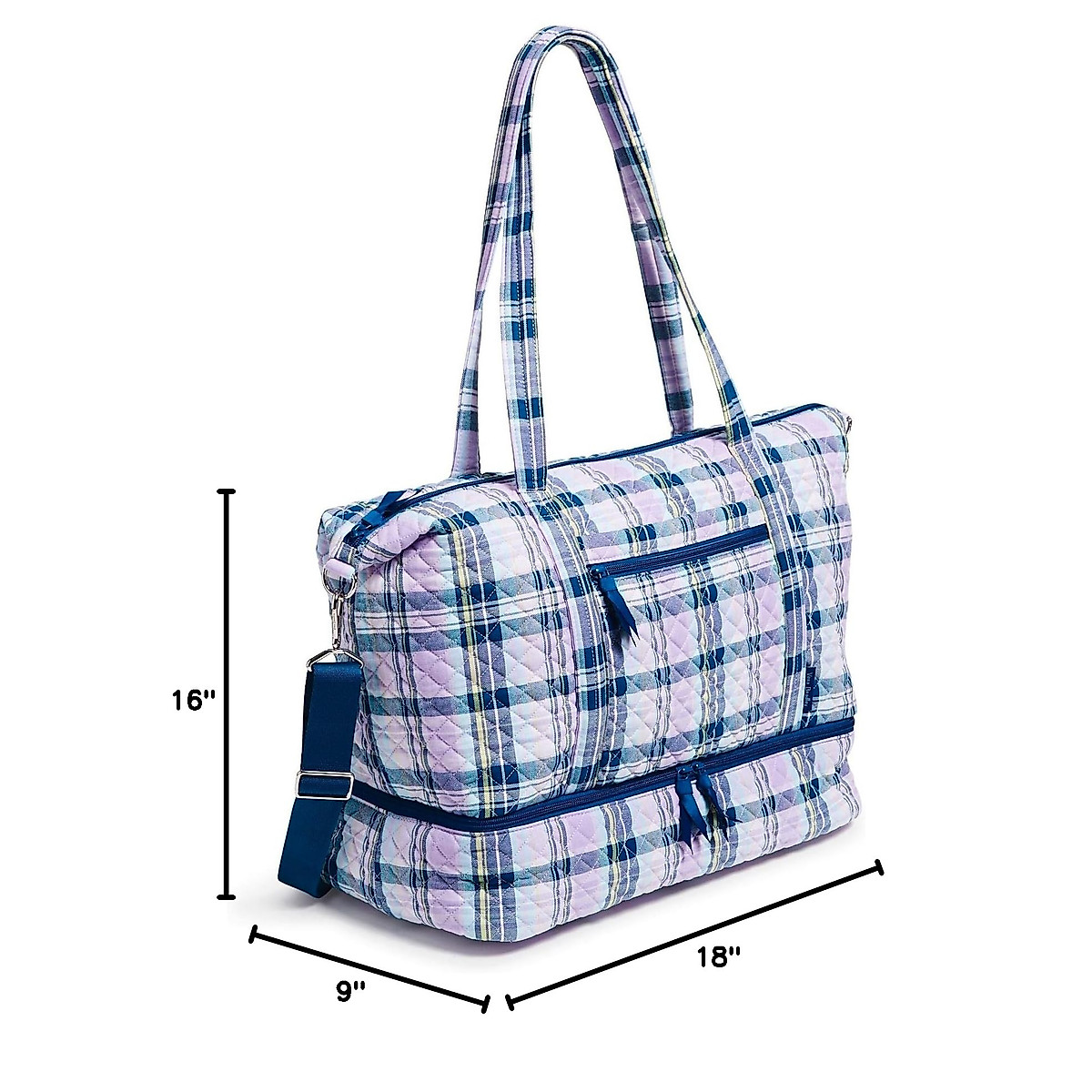 Vera Bradley Women's Cotton Deluxe Tote Travel Bag, Ikat Island, One Size US