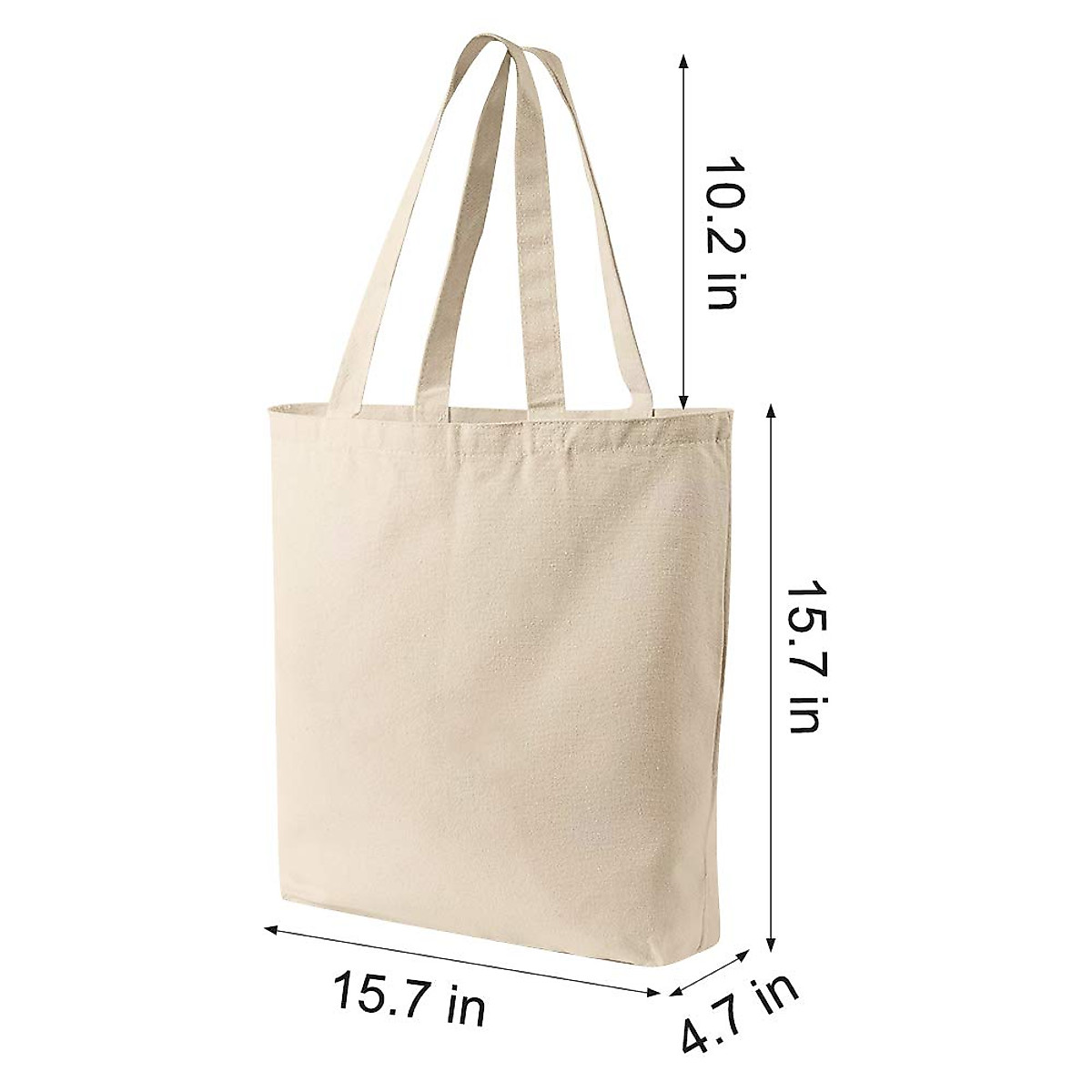 Canvas Tote Bags,2 Pcs Tote Bags Multi-Purpose Reusable Blank Canvas Bags Use For Grocery Bags,Shopping Bags,DIY Gift Bags