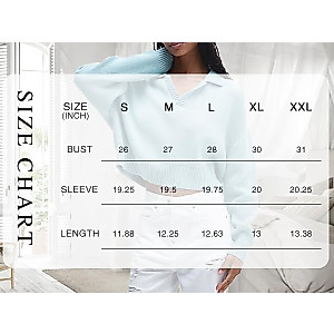 Danedvi Womens V Neck Crop Sweaters Fashion Stand Collar Knit Sweatshirts Long Sleeve Loose Casual Pullover Sweater Off-White