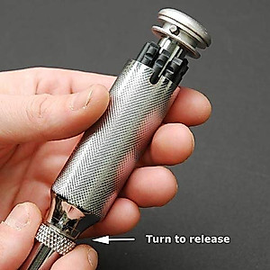 Kings County Tools Classic Yankee Style Push Drill | 8 Double Fluted Bits Included | Chrome Plated Solid Brass Material | No Chuck Necessary | Ideal for Tight Areas