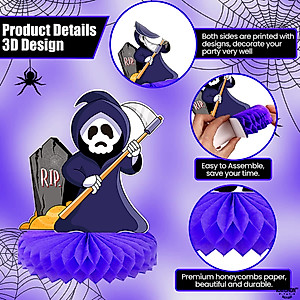 KatchOn, Halloween Centerpieces for Tables - Pack of 9 | Halloween Birthday Party Decorations for Kids | Halloween Party Table Centerpieces Honeycomb for Halloween Party Decorations