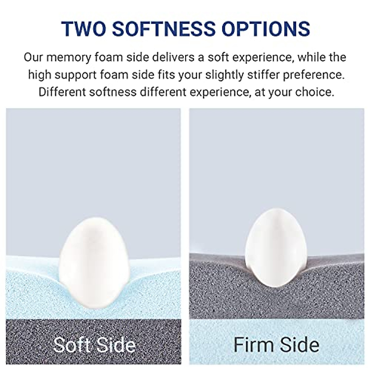 Kingfun 3 Inch Gel Memory Foam Mattress Topper Queen, 2-Layer Ventilated Cooling Mattress Topper for Back Pain, Bamboo Charcoal Reversible Mattress Pad with Washable & Breathable Cover, Queen