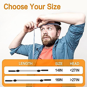 DUXAA Adjustable Glasses Strap 4PCS, Sports Sunglasses Strap Holder Fits Most Sunglasses, No Tail Anti-Slip Eyeglasses Strap (Black, 14 Inch)