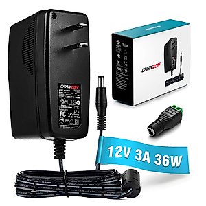 Chanzon 12V 3A 36W Power Supply AC DC Switching Adapter, 12 Volt 3 Amp AC/DC Wall Wart Converter Transformer, 100-240v 50 60HZ Input with 12vdc 3000ma Output