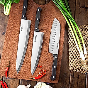 Humbee - Chef Knife 8 Inches - Stainless High Carbon Steel Full Tang Blade for Pro and Personal Use Ergonomic Handle Comfortable Grip