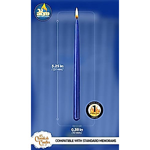 Dripless Chanukah Candles Standard Size - Metallic Blue & Silver Hanukkah Candles Fits Most Menorahs - Premium Quality Wax - 45 Count for All 8 Nights of Hanukkah - by Ner Mitzvah