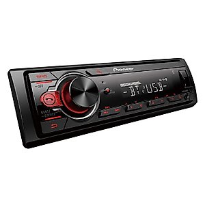Pioneer Single Din Built-In Bluetooth, MIXTRAX, USB, Auxiliary, Pandora, Spotify, iPhone, Android and Smart Sync App Compatibility Car Digital Media Receiver / Includes Alphasonik Earbuds