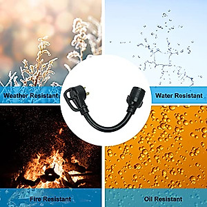 30 Amp RV Generator Transfer Switch Adapter Cord with Grip Handle, NEMA TT-30P to L14-30R Adapter Cord, 125/250V 3 Prong to 4 Prong Generator Plug Adapter, Generator to House Inlet Box, STW 10 AWG