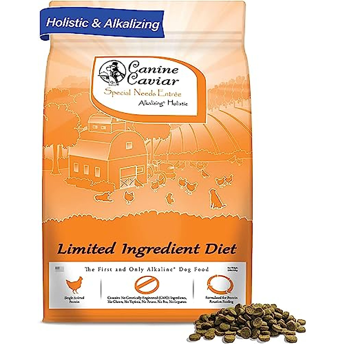 Canine Caviar Special Needs Dog Food – Limited Ingredient Alkaline Holistic Dog Food – Gluten Free, Premium for Older & Sensitive Stomach Dogs – for Skin & Coat – Chicken & Brown Rice – 11 lbs