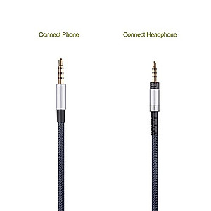 Audio Replacement Cable with in-Line Mic Remote Volume control Compatible with Sennheiser HD4.40, HD 4.40 BT, HD4.50, HD 4.50 BTNC, HD4.30i, HD4.30G Headphone and Compatible with Samsung Galaxy Huawei