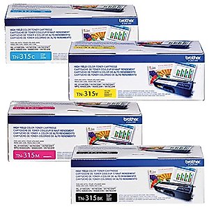 Brother TN-315BK,TN-315C,TN-315M,TN-315Y (OEM) GENUINE Toner Combo Set Brother Printer Series HL-4150CDN Brother HL-4570CDW Brother MFC-9460CDN Brother MFC-9560CDW Brother MFC-9970CDW