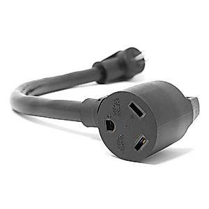 WEN PC3012 120V 15-Amp 1800-Watt Generator to RV Adapter Cord (5-15P to TT-30R), Black