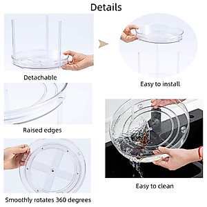 2 Pack Lazy Susan Organizer, Lazy Susan Turntable for Cabinet, PlasticTurntable Organizer Rotating Spice Rack - for Kitchen, Pantry, Bathroom, Fridge,Table, Countertop