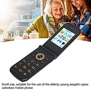 Jectse Flip Phone, Unlocked Cell Phone Big Button Phone with 2.4 Inch Screen, Flashlight, Removable Battery, 2G Phone Flip Cell Phone for Senior Elderly (Black)