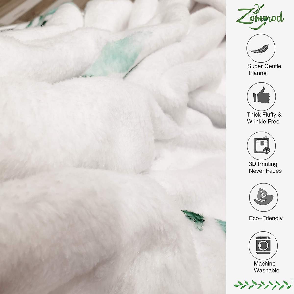 Zomorod Baby Monthly Milestone Blanket | Unisex | Double Side | PhotoBackdrop & Daily use | 40 x 60 | Ultra Soft & Thick Flannel Fleece 300gsm Set | Wreath Included + Free Bonus