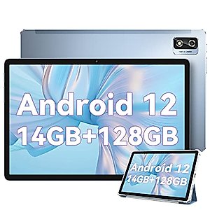 Blackview 2023 New Tab 12 Pro Android 12 Tablets 10" inch Tablet 14 (8+6 Expand) GB RAM + 128 GB ROM 1TB Expand Tablet PC, 1920 * 1200 FHD+IPS, Octa-core，2.4G/5G WiFi, Bluetooth 5.0 GPS Blue