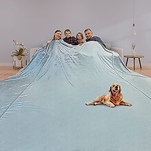 Enimib Oversized King Blanket 120 x 120 Inches, Extra Large Soft Warm Lightweight Flannel Fleece Thick Throw Blanket 10'x 10', Plush Microfiber Fluffy Big Blanket for Couch/Bed/Sofa Camping Grey