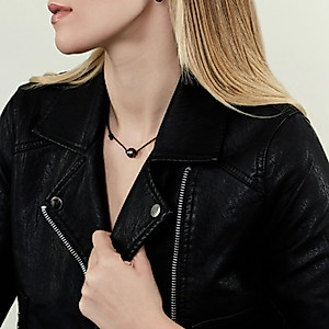 The Pearl Source 10-11mm Baroque Genuine Black Tahitian South Sea Cultured Pearl Adjustable Leather Necklace for Women