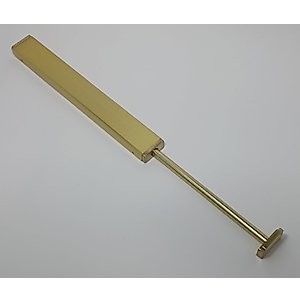 Designer Wardrobe Reversible Closet Valet Rod 11.75" or 13.75" Length with 8.5" Retractable Pullout Extension and Installation Hardware (Matte Brass, 11.75 Inch Long)