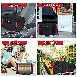 Coldido Insulated Reusable Shopping Bags Grocery Bags, Insulated Bags for Food Delivery for Commercial,Restaurant,Catering,Beach Grocery Transport(1 Pack S)