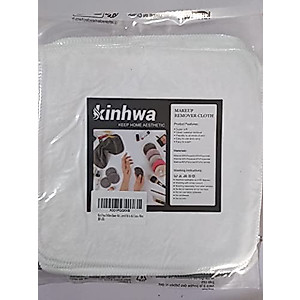 KinHwa Reusable Face Cloths Soft Makeup Remover Cloth Microfiber Washcloths Facial Cleaning for Women (8inch x 8inch 6Pack, 3GERY+3WHITE)