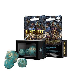 RuneQuest Turquoise & Gold Expansion Dice 3