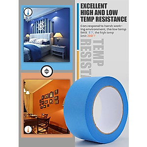 Lichamp Blue Painters Tape, 1 Pack 1.9 inch by 55 Yards Paper Tape, Blue Masking Tape for Crafts Arts