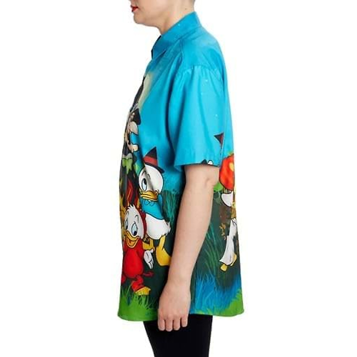 Loungefly Disney Huey, Dewey, & Louie Halloween Camp Shirt Medium Blue