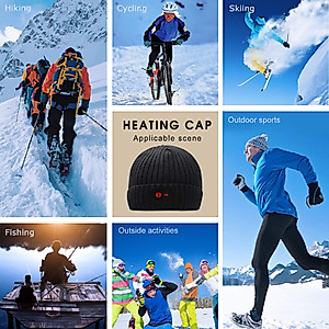 SVPRO Rechargeable Battery Heated Beanie Hat,7.4V Li-Polymer Battery Warm Winter Heated Cap, Heated Hat Work up to 7H with 3 Heat Settings