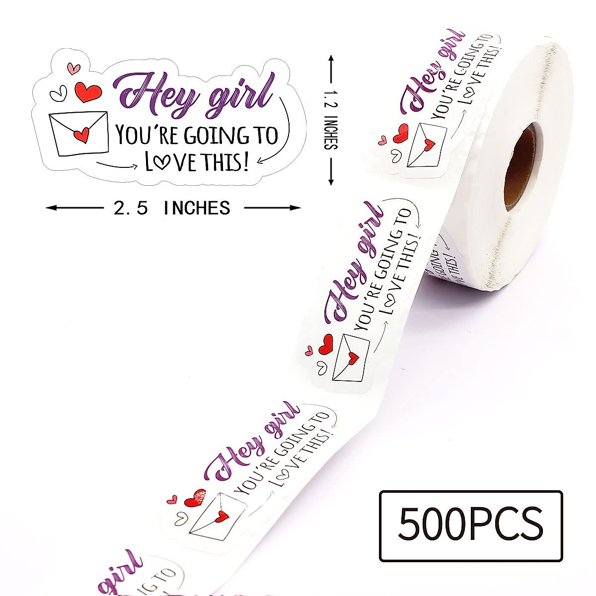 Littlefa 1.5” Hey Girl You’re Going to Love This Stickers,Thank You Stickers,Small Business Stickers, Envelopes Stickers, Gift Bags Packaging 500 PCS