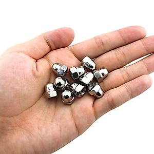 Acorn Nuts JianLing 25pcs Silver Tone 304 Stainless Steel Hex Nut Female Cap Decorative Cap Nuts Caps Covers M6 Acorn Nut