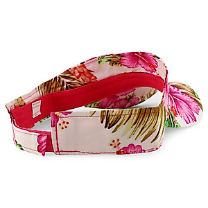 Trendy Apparel Shop Tropical Flower Hibiscus Pattern Print Summer Visor Cap - Pink