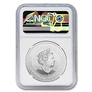 2023 P 1 oz Silver Australian Lunar Series III Year of the Rabbit Coin MS-70 (First Releases - Lunar Label) $1 NGC MS70