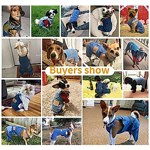 Dog Shirts Clothes Denim Overalls, Pet Jeans Onesies Apparel, Puppy Jean Jacket Sling Jumpsuit Costumes, Fashion Comfortable Blue Pants Clothing for Small Medium Dogs Cats Boy Girl (Blue, Large)