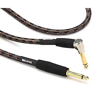 Roland Gold Series Instrument Cable, Angled/Straight 1/4-Inch Jack, 10-Feet