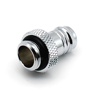 G1/4" to 3/8" Barb Fitting，LBTODH 4pcs Pagoda Barb Elbow Water Cooling Fittings for Computer Water Cooling System(Silver)
