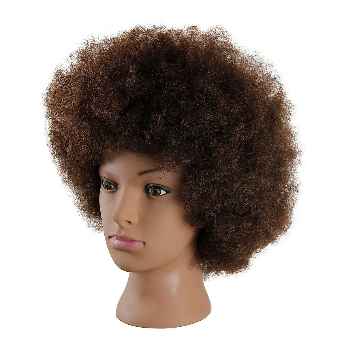 Kalyx Mannequin Head African American with 100% Human Hair Cosmetology Afro Hair Manikin Head for Practice Styling Braiding