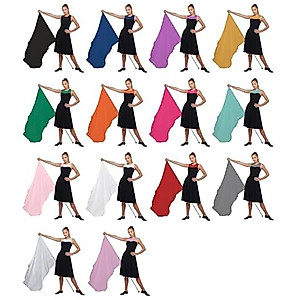 Black Color Guard Flag, Curved Rectangle Solid Color Flag for Practice, Made of Easy to Clean Polyester Habutai