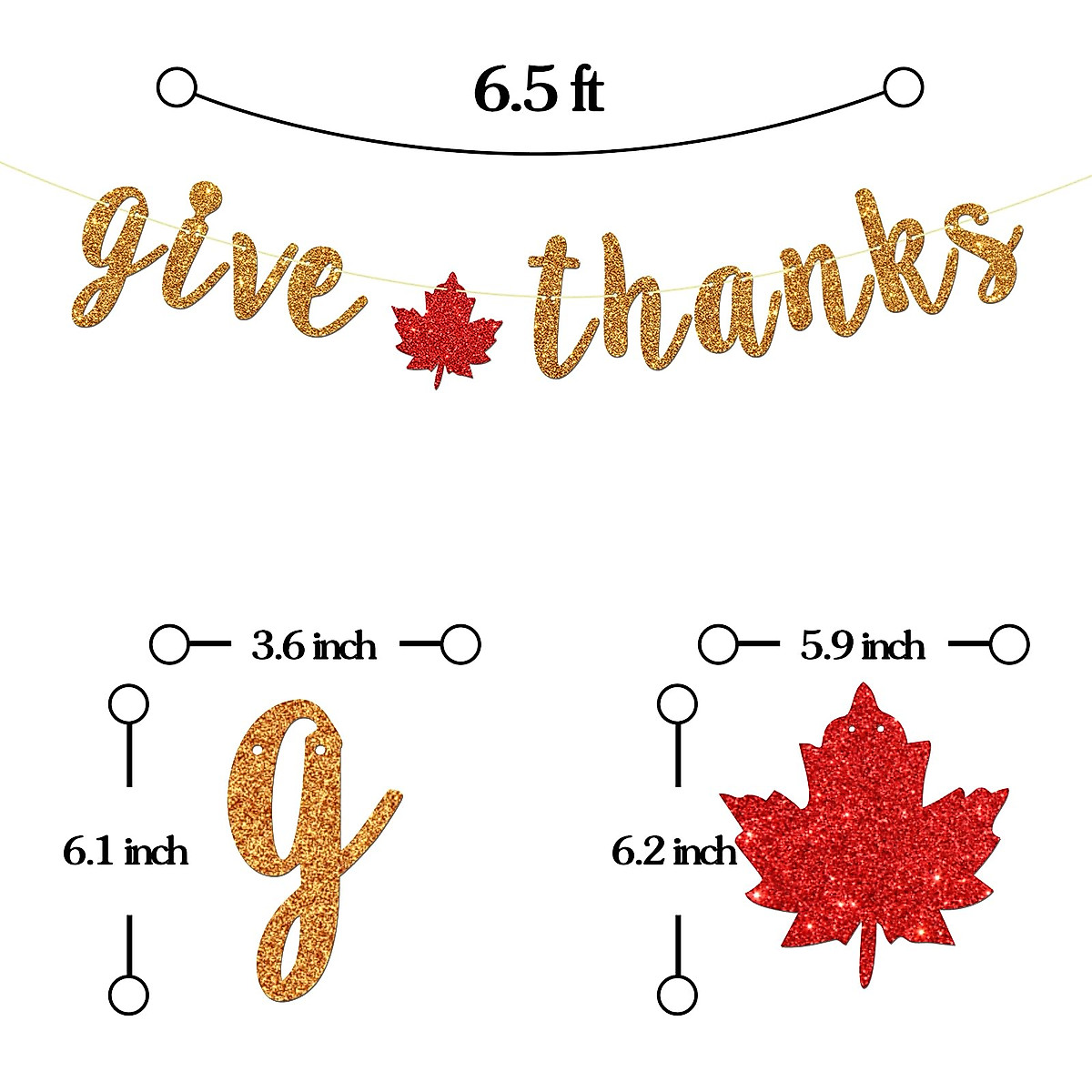 Rose Gold Give Thanks Banner - Thanksgiving Party Decoration - Thanksgiving Sign - Thanksgiving Home Decoration